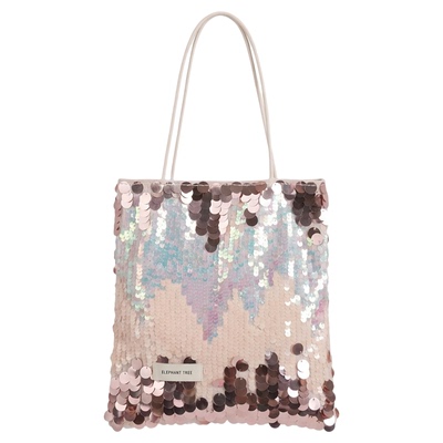 小众时髦气质渐变亮片时尚单肩包大容量包包春夏通勤帆布包