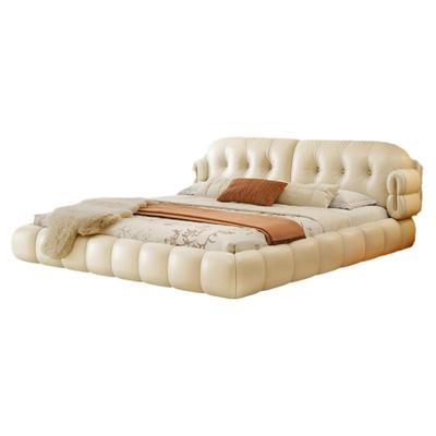 政府补贴冬熊法式奶油风棉花糖床轻奢现代真皮双人主卧泡芙云朵床