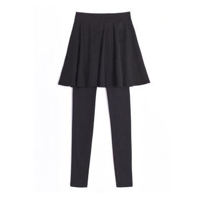 春秋夏季假两件裙裤一体女纯棉长裤显瘦带裙子外穿打底裤连体裤裙