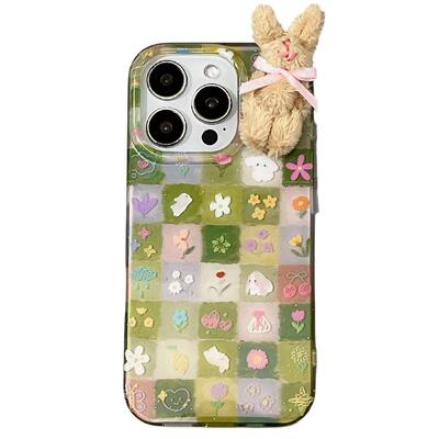 小碎花立体兔子适用苹果手机壳