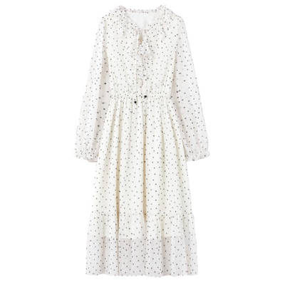 秋水伊人通勤经典波点