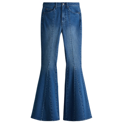 【博主推荐】HM女装牛仔裤春喇叭中腰紧身修身通勤丹宁裤1322637