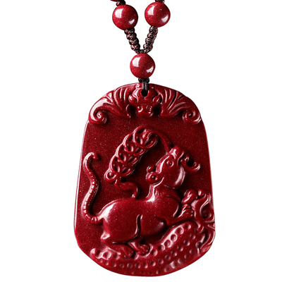 男女天然朱砂十二生肖本命年吊坠