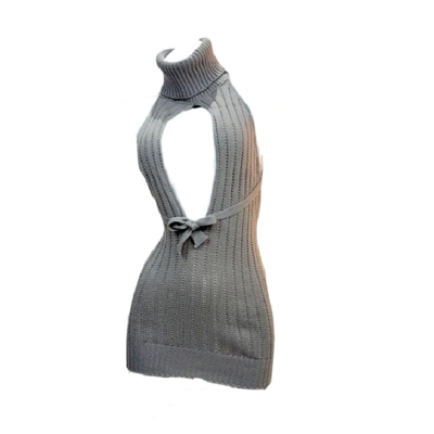 可爱风无袖毛衣包臀连衣裙