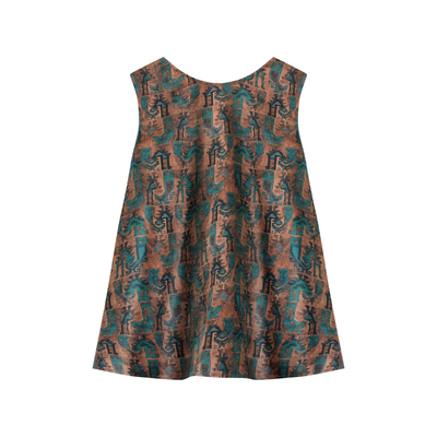 萧娘【复古印象】桑波缎红云纱上衣女新中式宽松桑蚕丝上衣夏5622