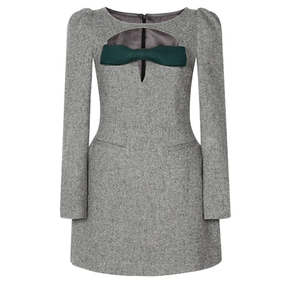 SUPERR泡泡袖圆领连衣裙