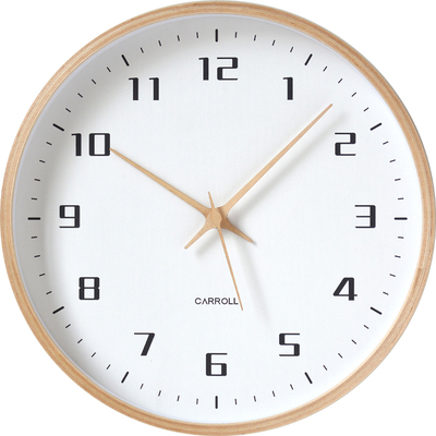 简约风格12寸日式原木风挂钟