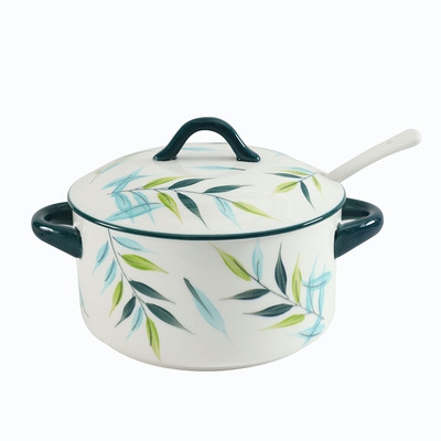 勺盖一体家用厨房用品猪油罐陶瓷