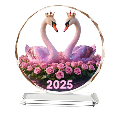 结婚送新人礼物水晶天鹅摆件轻奢