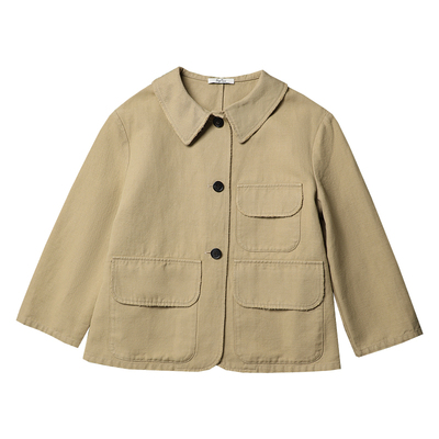 TANG TOWN自制演绎舒适休闲早秋 棉麻混纺挺括利落微磨破工艺外套