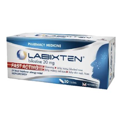 新西兰药房 Labixten必利停锭抗过敏片比拉斯汀20毫克30粒过敏药