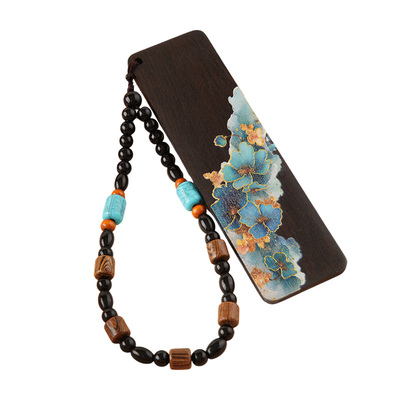 古筝指甲收纳板彩绘木琵琶缠绕卡