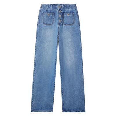 SALT.P可颜春高腰复古水洗宽松阔腿裤牛仔裤