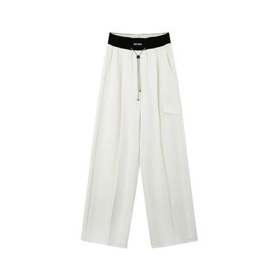 REVAN芮范设计师款质感撞色金属挂链长裤RM31301168