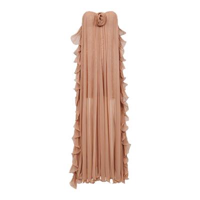 网纱挂脖抹胸蕾丝露背氛围感长裙