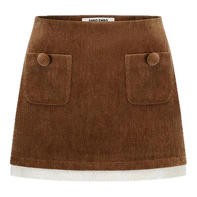 SHRO ENRO Wild geometry 女士可拆卸下摆美拉德半身裙 301469