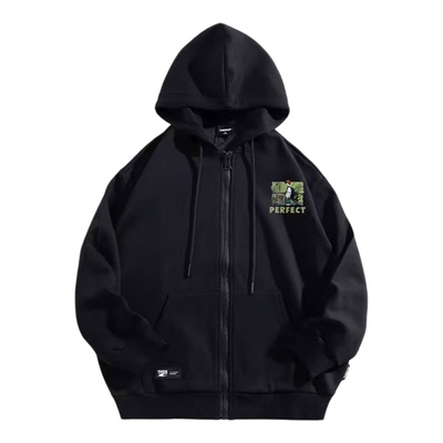 加肥加大码开衫卫衣男款秋季2025新款慵懒风宽松休闲痞帅外套男士