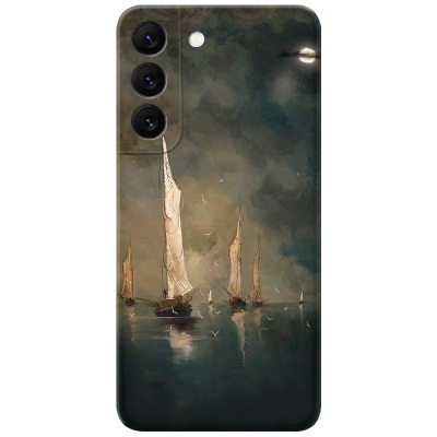 低调油画帆船适用三星手机壳软