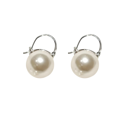 施家珍珠纯银耳扣正圆大颗粒