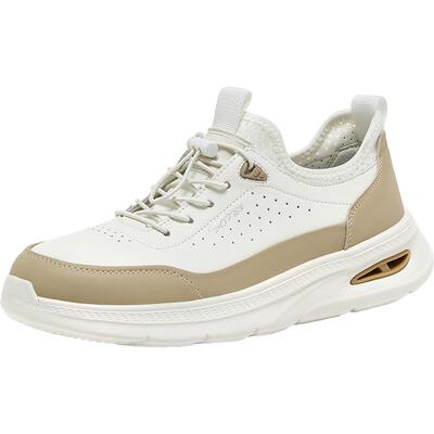 百思图男厚底透气休闲运动鞋