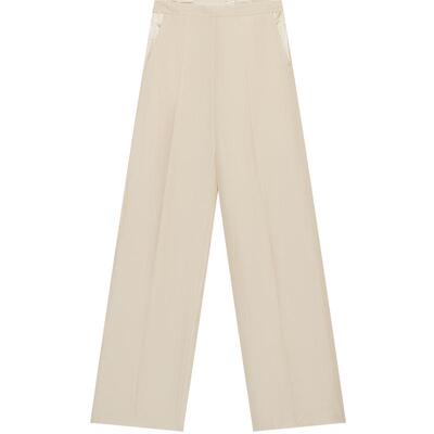 BLUE ERDOS春季气质简约通勤亚麻蚕丝混纺阔腿裤B255M1006