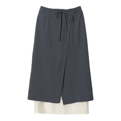 green label relaxing 2026春夏新品女装 双层裹身层叠半身裙