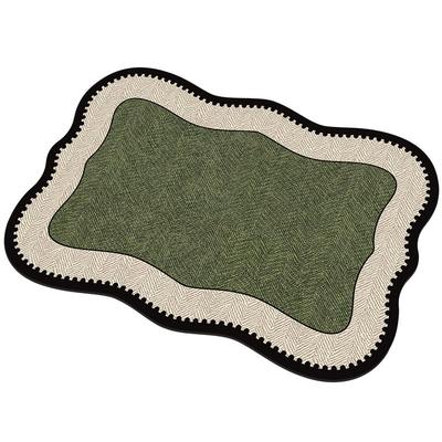 复古法式绿色浴室地垫