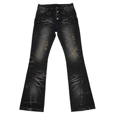 POH锈斑水洗亚比弯刀牛仔长裤