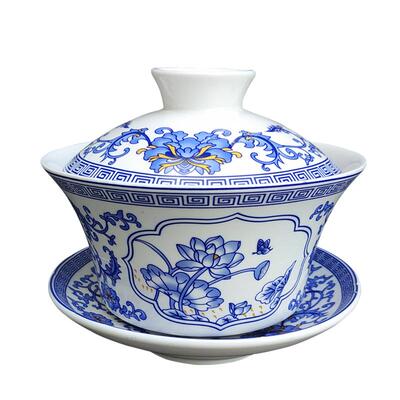 陶瓷盖碗三才碗泡茶碗带盖