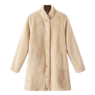 珊瑚绒中长款家居服外套