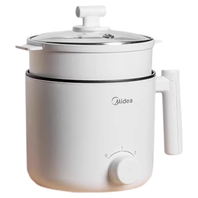 美的电煮锅一体锅多功能宿舍泡面小电锅小型迷你一人食带蒸笼便携