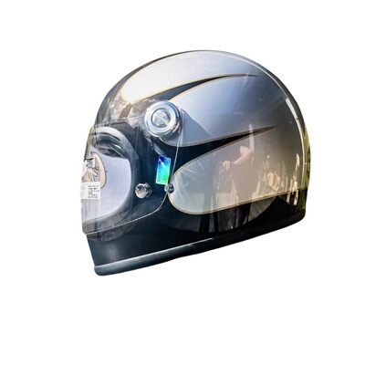 Gallop复古火焰条纹摩托车头盔