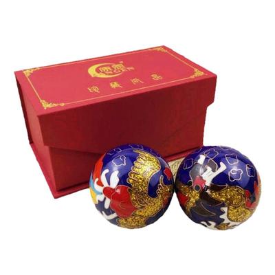 新年礼物实用保定铁球健身球老年人手球景泰蓝龙凤按摩保健球转球