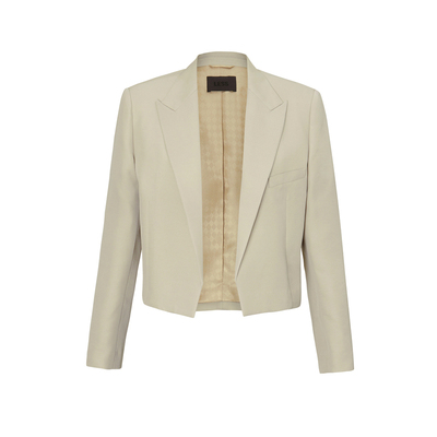 LESS春秋绵羊毛无扣短款西装外套