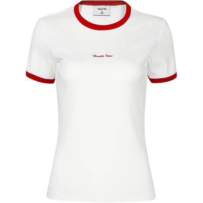 GUUKAHERO撞色圆领正肩短袖T恤