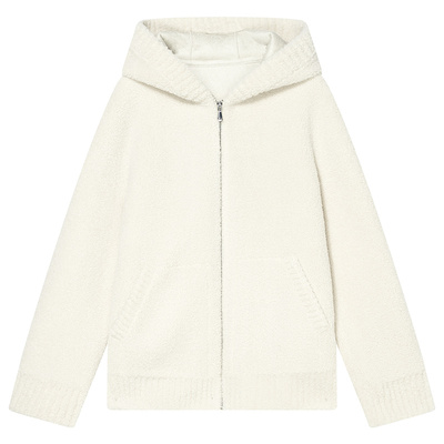 COVERINS【赵今麦同款】2025冬新款环保仿羊羔绒连帽外套女宽松