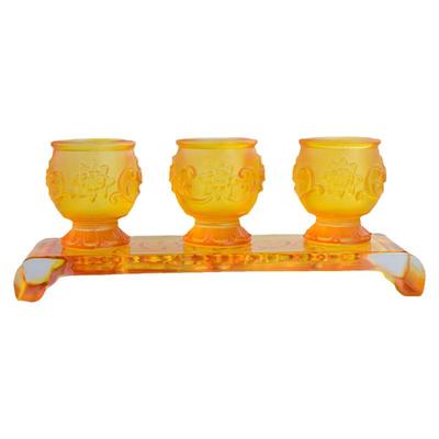 佛具仿琉璃酒杯供财神关公莲花