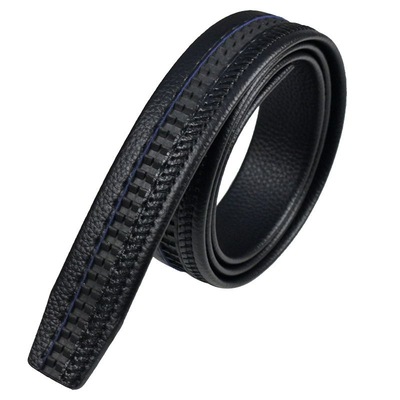 全卡槽腰带无头皮带男自动扣3.5厘米宽超纤PU仿皮带条无扣头