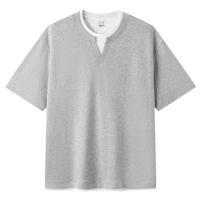 森马肌理假两件小宽松短袖T恤男