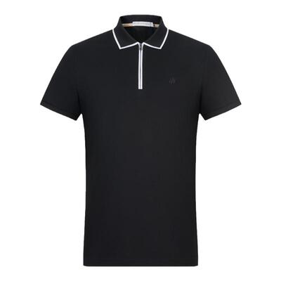 HELLEN&WOODY商务Polo衫2026夏新款奢侈品男装拉链刺绣设计短袖男