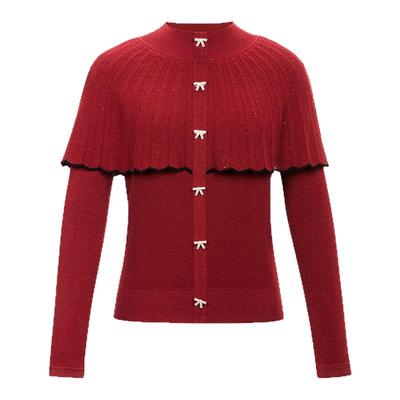 【绵羊毛】Koradior珂莱蒂尔商场同款2025秋季新款斗篷领针织衫女