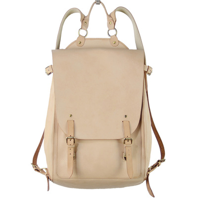 微瑕匠线植鞣牛皮男女双肩包