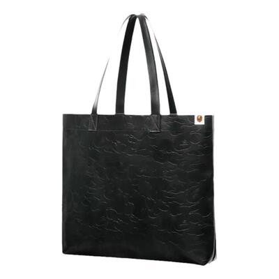 外星伴侣BAPE日本杂志附录PU皮质浮雕猿人头LOGO单肩手提包托特包