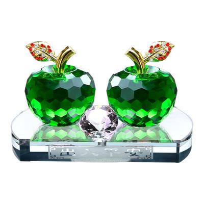 汽车摆件水晶苹果创意车内饰品