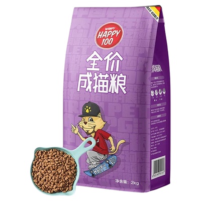 顽皮全价营养成猫粮2kg