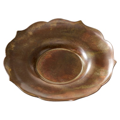 归鸿纯铜中式复古莲花黄铜杯垫托防滑隔热垫茶托小号杯托茶道配件