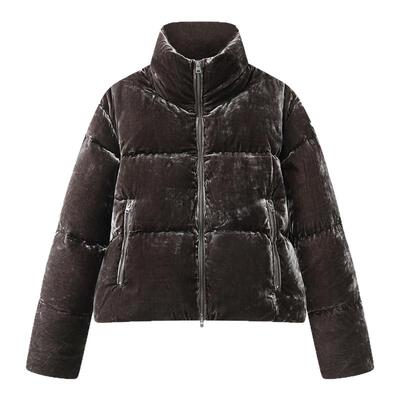 新品羽绒服短款立领丝绒
