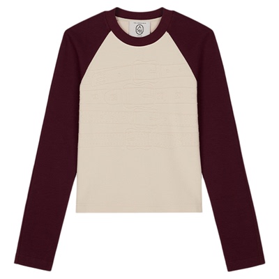 ASH女装秋季EPSON(TEE)拼色女宽松针织长袖T恤