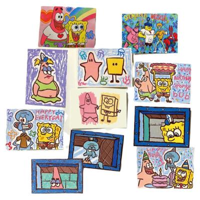 派大星油画棒网红拍照背景墙面