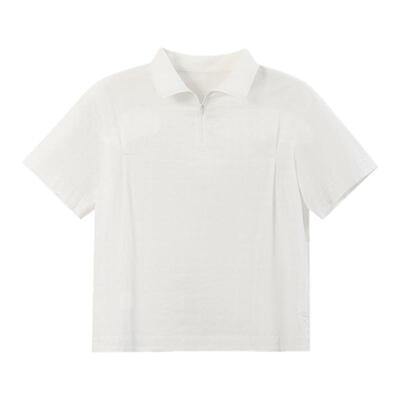 本依凡立领短袖衬衫休闲风100%棉